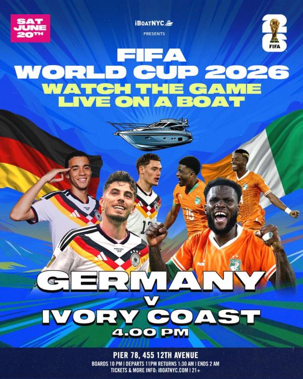 WORLD CUP ON THE WATER - FIFA 2026 - GERMANY vs IVORY COAST New York 06 ...